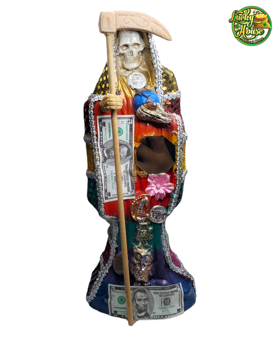 Rainbow Santa Muerte Statue – Lucky House Mystical Store